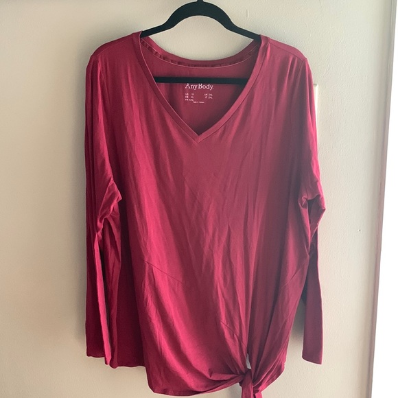 AnyBody | Tops | Anybody Long Sleeve Side Tie Top | Poshmark